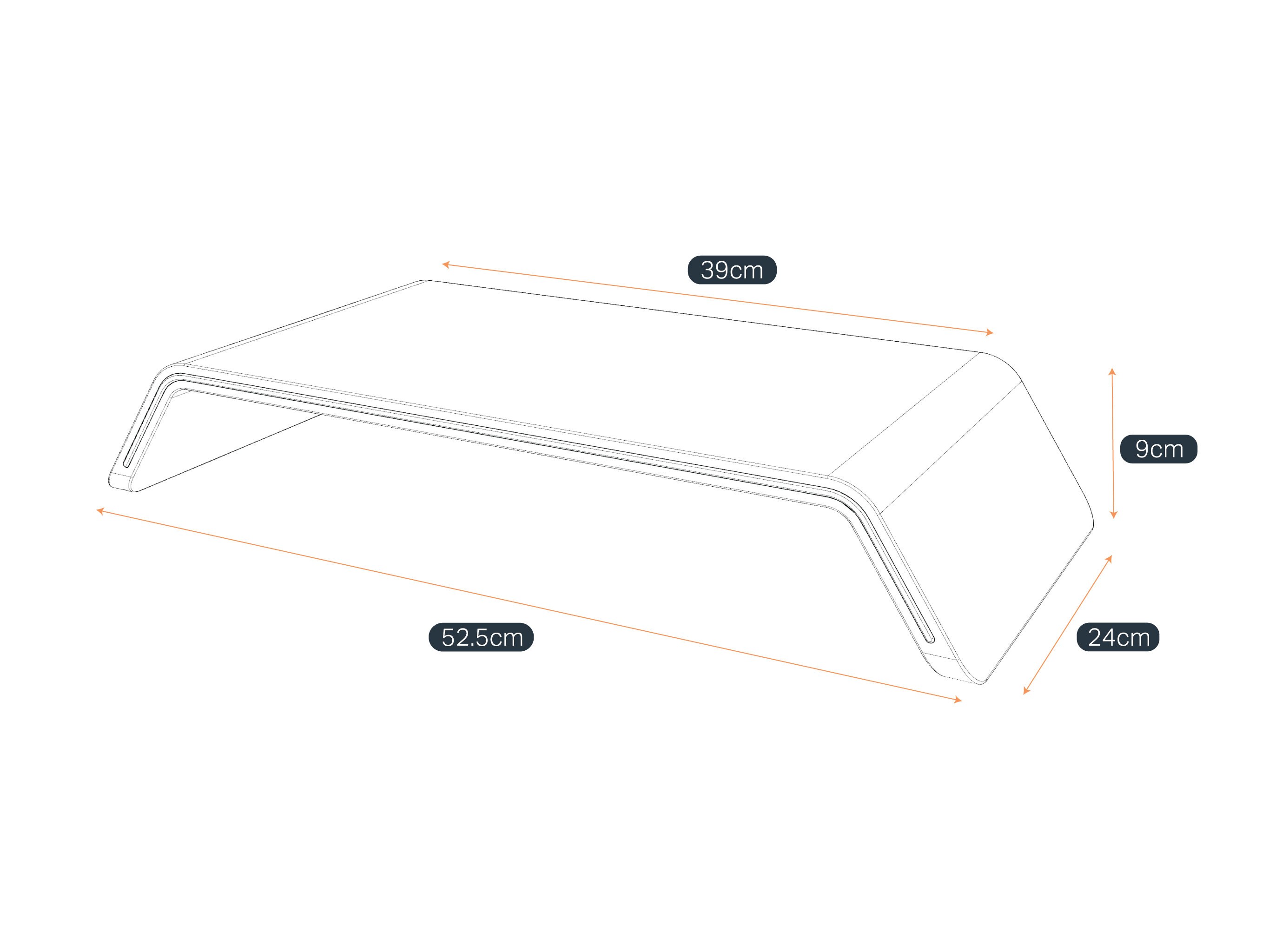 White Ash Monitor Stand in Brass Aluminium Trim - Etsy