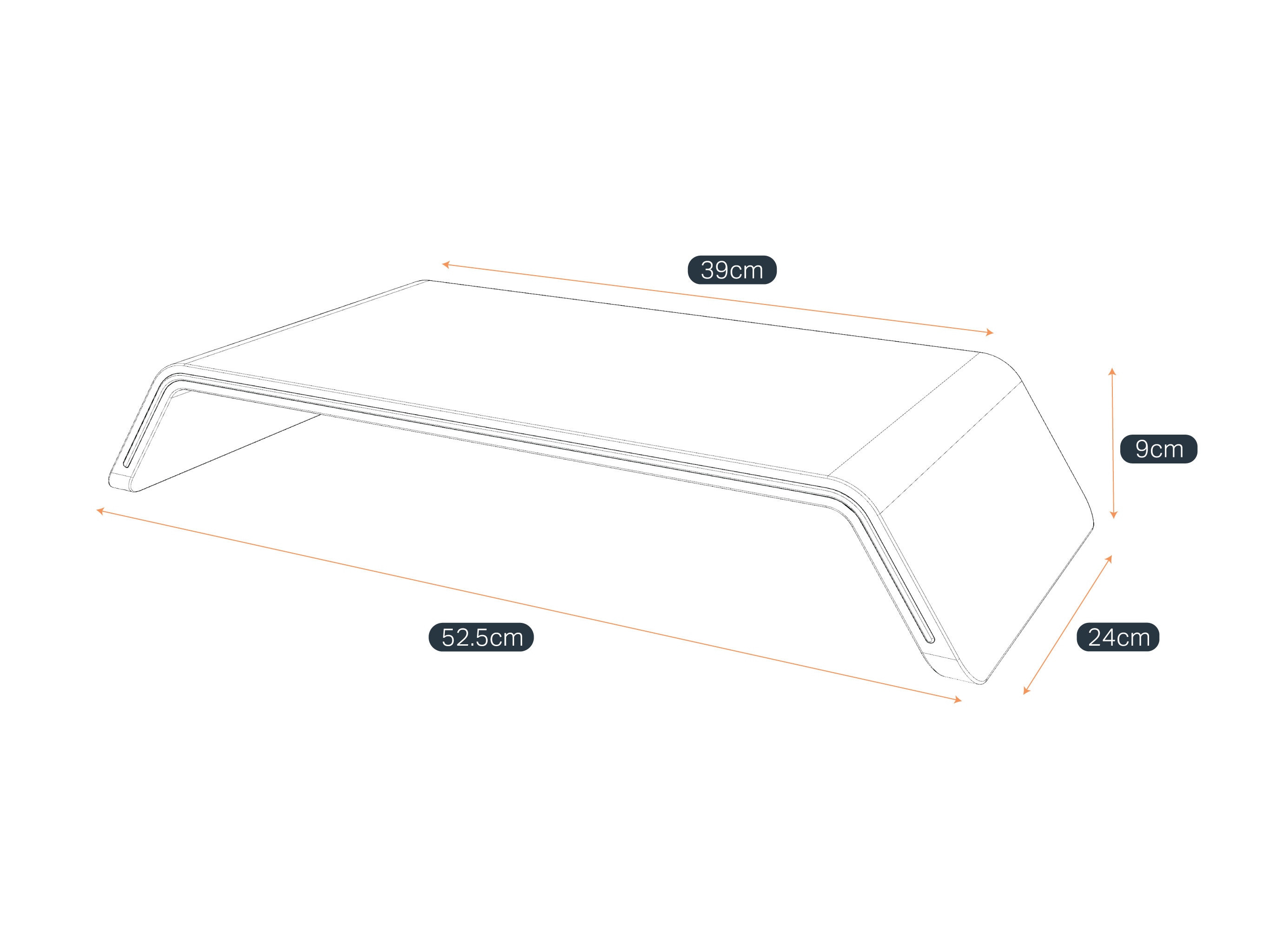 White Ash Monitor Stand in Rose Gold Aluminium Trim - Etsy