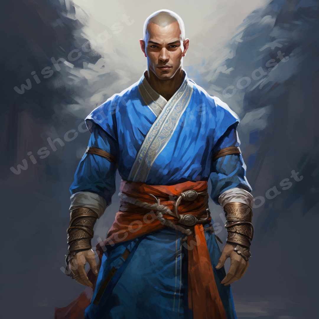 Adopt a Character | Dnd Themed | Human Male Monk | Portrait | Original ...