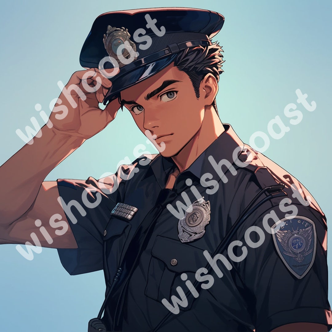 Adopt a Character | Anime Style | Male Cop | Original Character | OC - Etsy