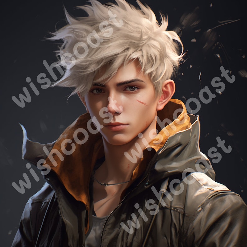 Adopt a Character Hyper Realistic Male White Hair Original Character OC ...