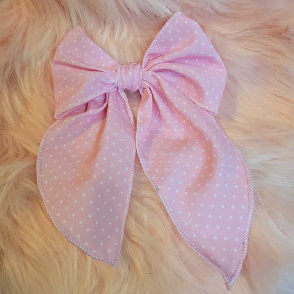 Pink Polka Dot Bow - Etsy