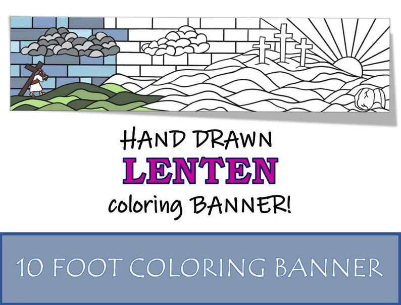 10ft LENTEN Coloring Banner, Lent Coloring, Lent Activities for Kids ...