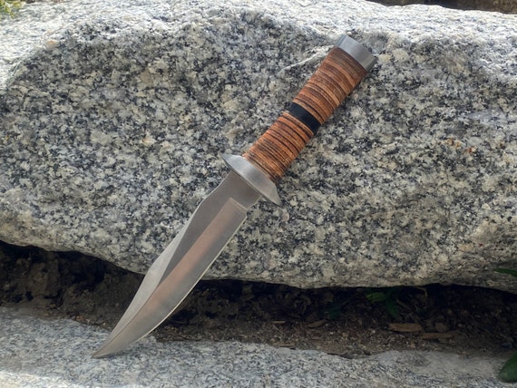 Handmade Leather Stack Hunting Knife 440C Stainless Steel - Etsy