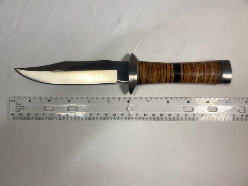 Handmade Leather Stack Hunting Knife, 440C Stainless Steel Gift for ...