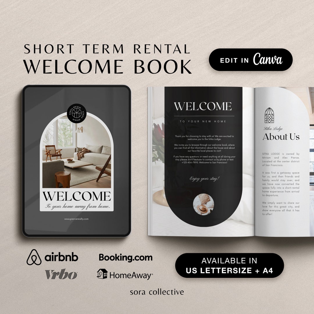 Airbnb Welcome Book Template, House Host Manual Guidebook Template ...
