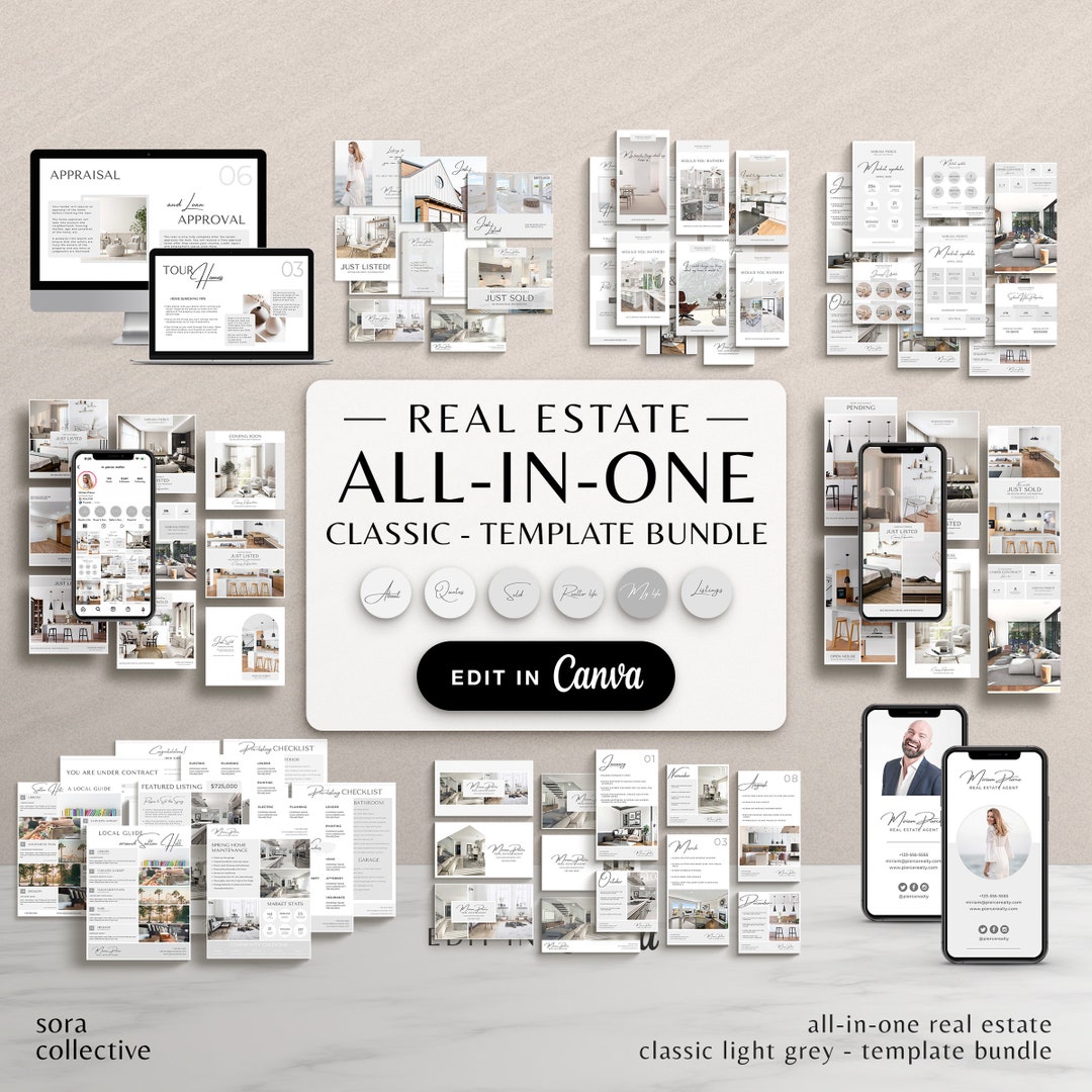 All-in-one Modern Real Estate Bundle, Instagram Templates, Realtor ...