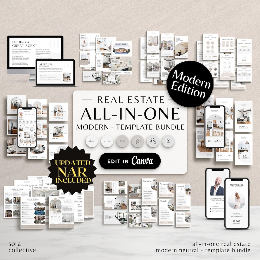All-in-one Modern Real Estate Marketing Templates Bundle, Real Estate ...