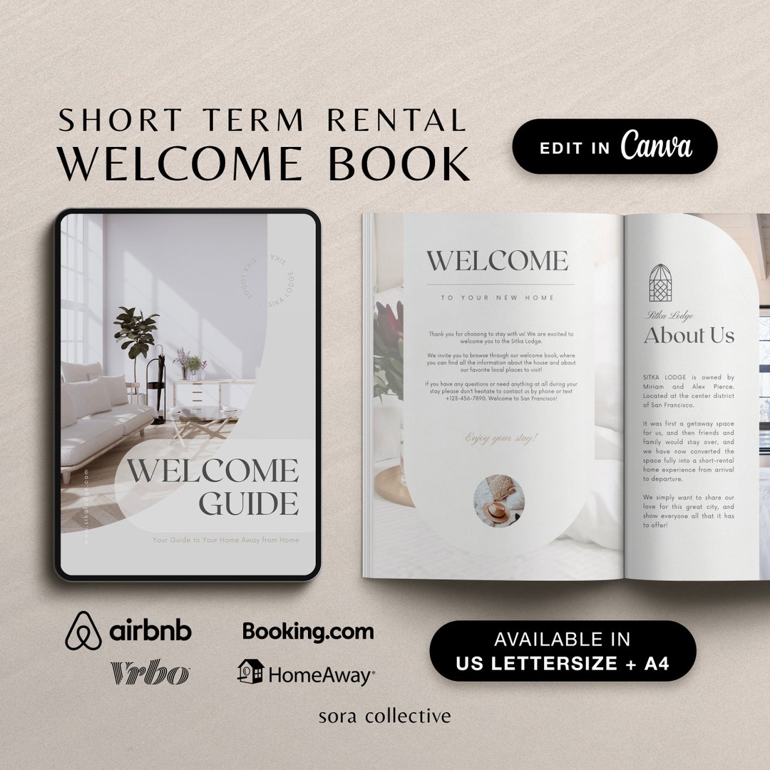 Airbnb Welcome Book Template, House Host Manual Guidebook Template ...