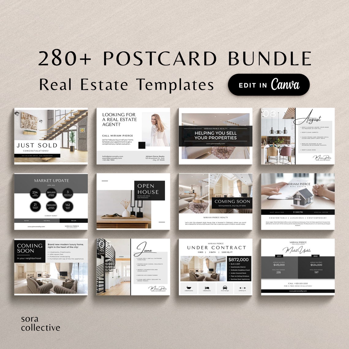 Luxury Real Estate Postcard Mailer Bundle Template Editable - Etsy