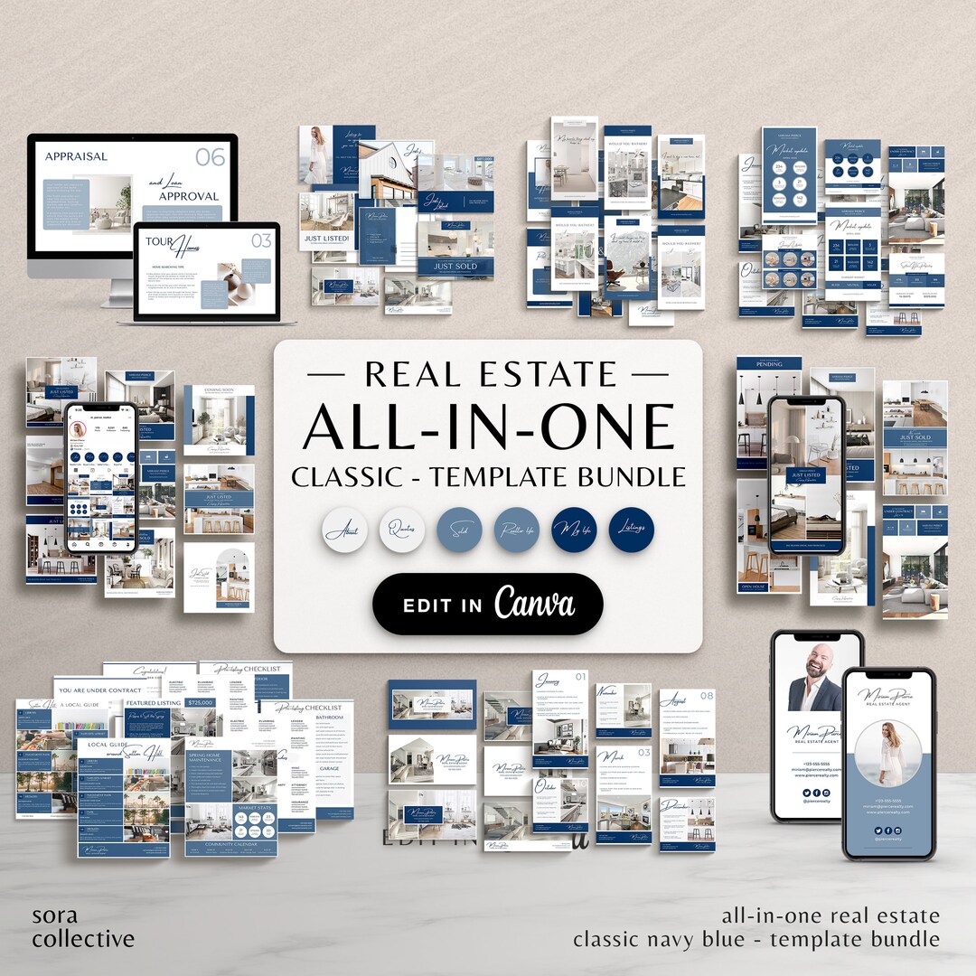 All-in-one Realtor Branding, Realtor Marketing Canva Template, Real ...