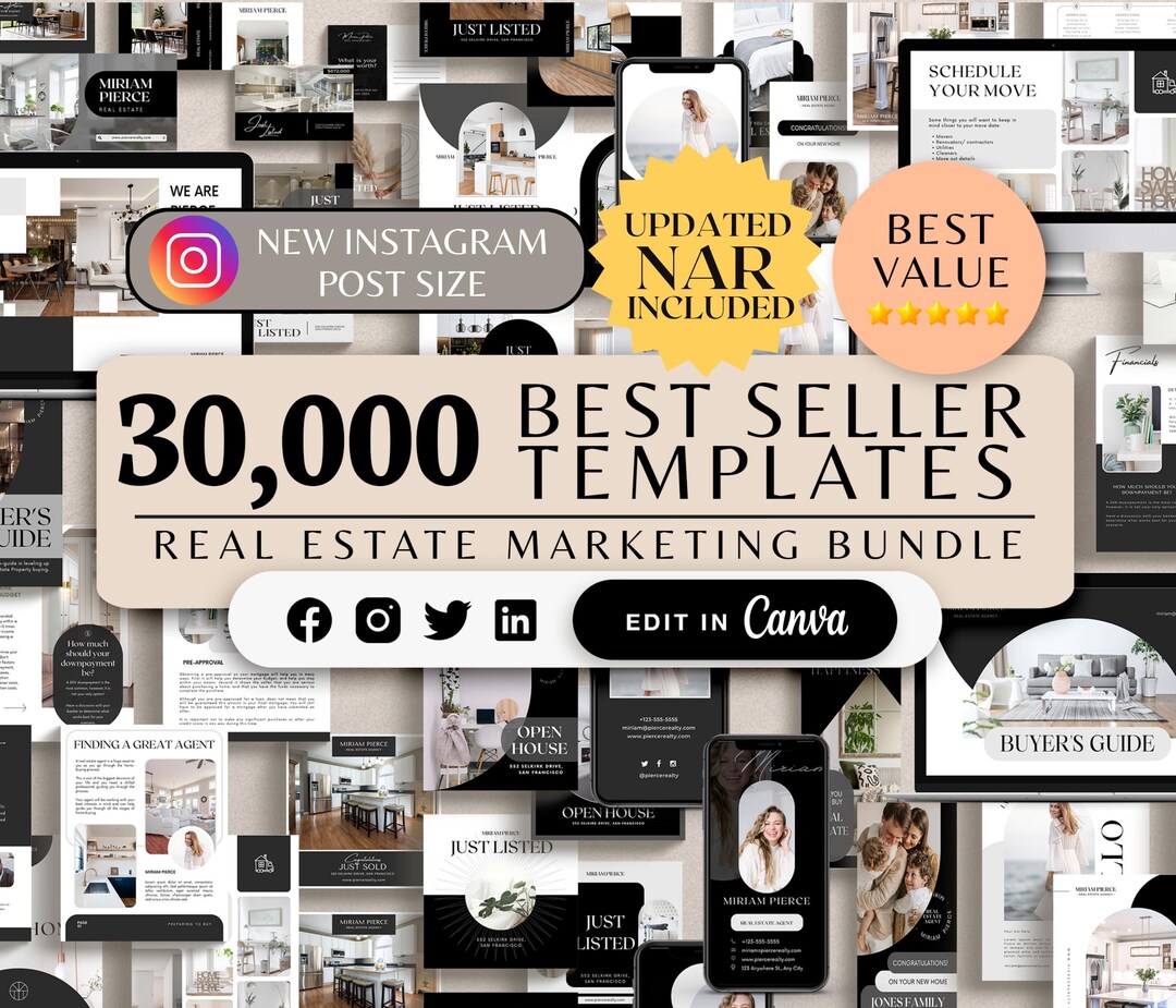 30,000+ Real Estate Templates, Seller Real Estate Marketing Social ...