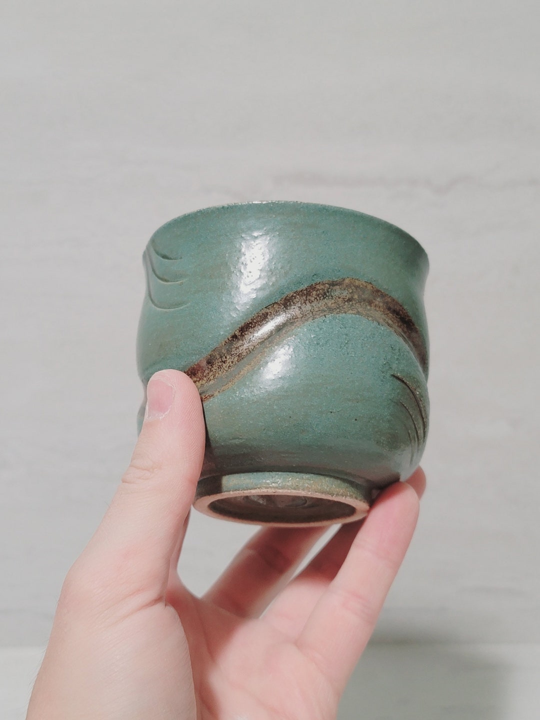 Teal and Copper 10oz Decorative Wave Cup - Etsy