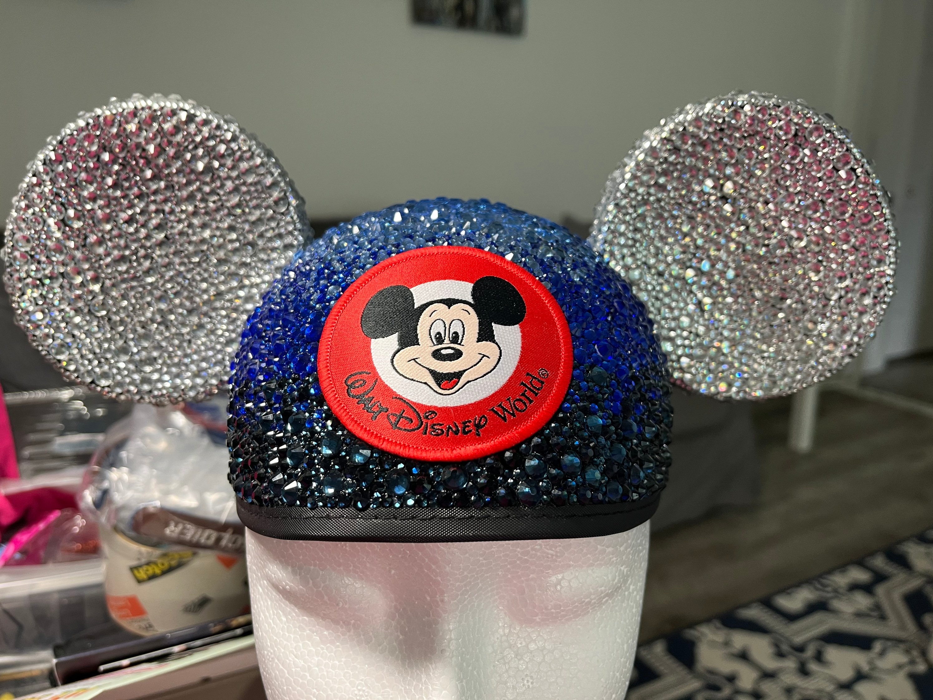 Custom Hand-crafted Bedazzled Disney Mickey Ear Hat various Colors ...