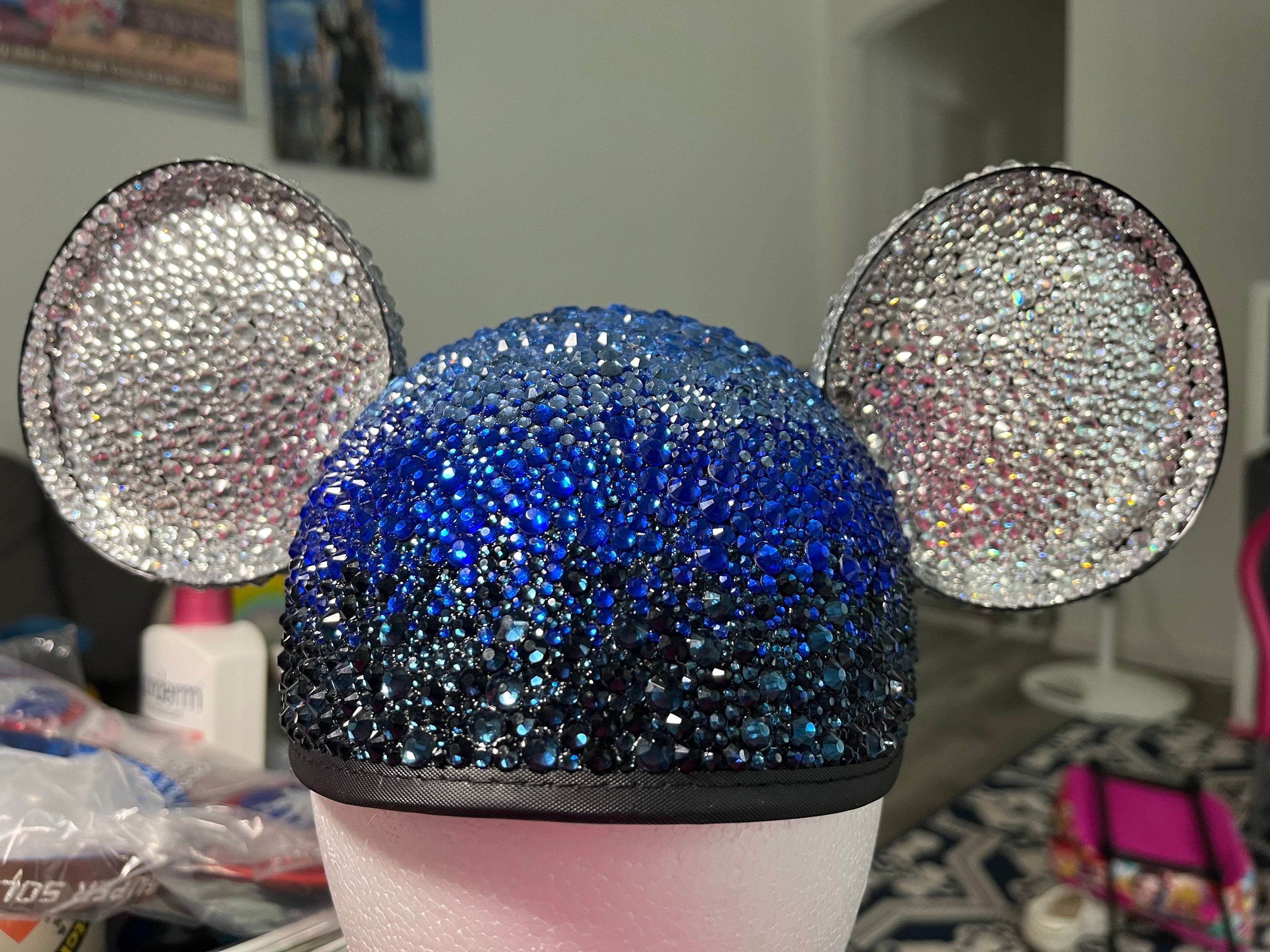Custom Hand-crafted Bedazzled Disney Mickey Ear Hat various Colors ...