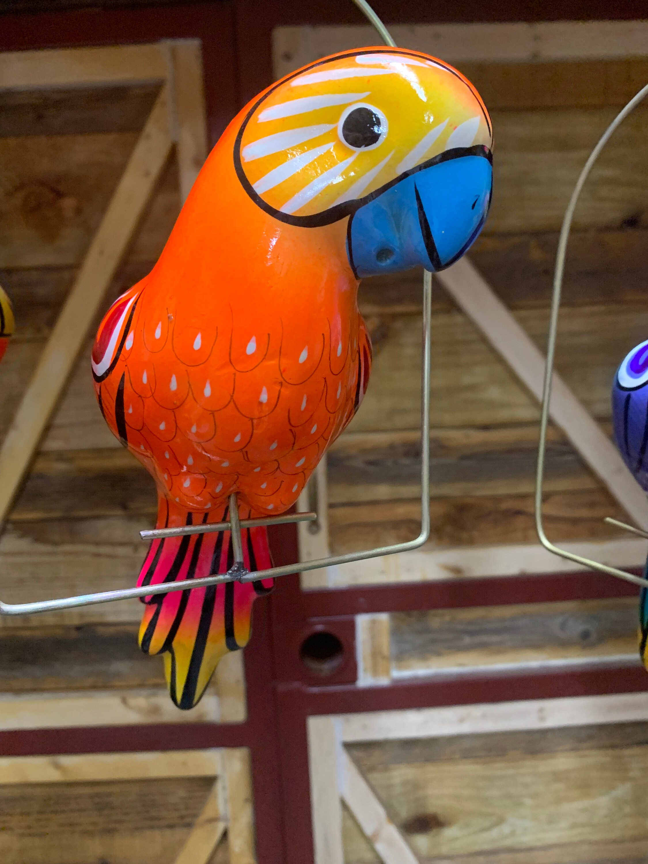 NEW Set of 3 Talavera Exotic Birds Parrot Toucan Swing Hanging Handmade ...