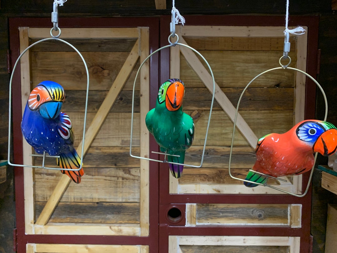 NEW Set of 3 Talavera Exotic Birds Parrot Toucan Swing Hanging - Etsy