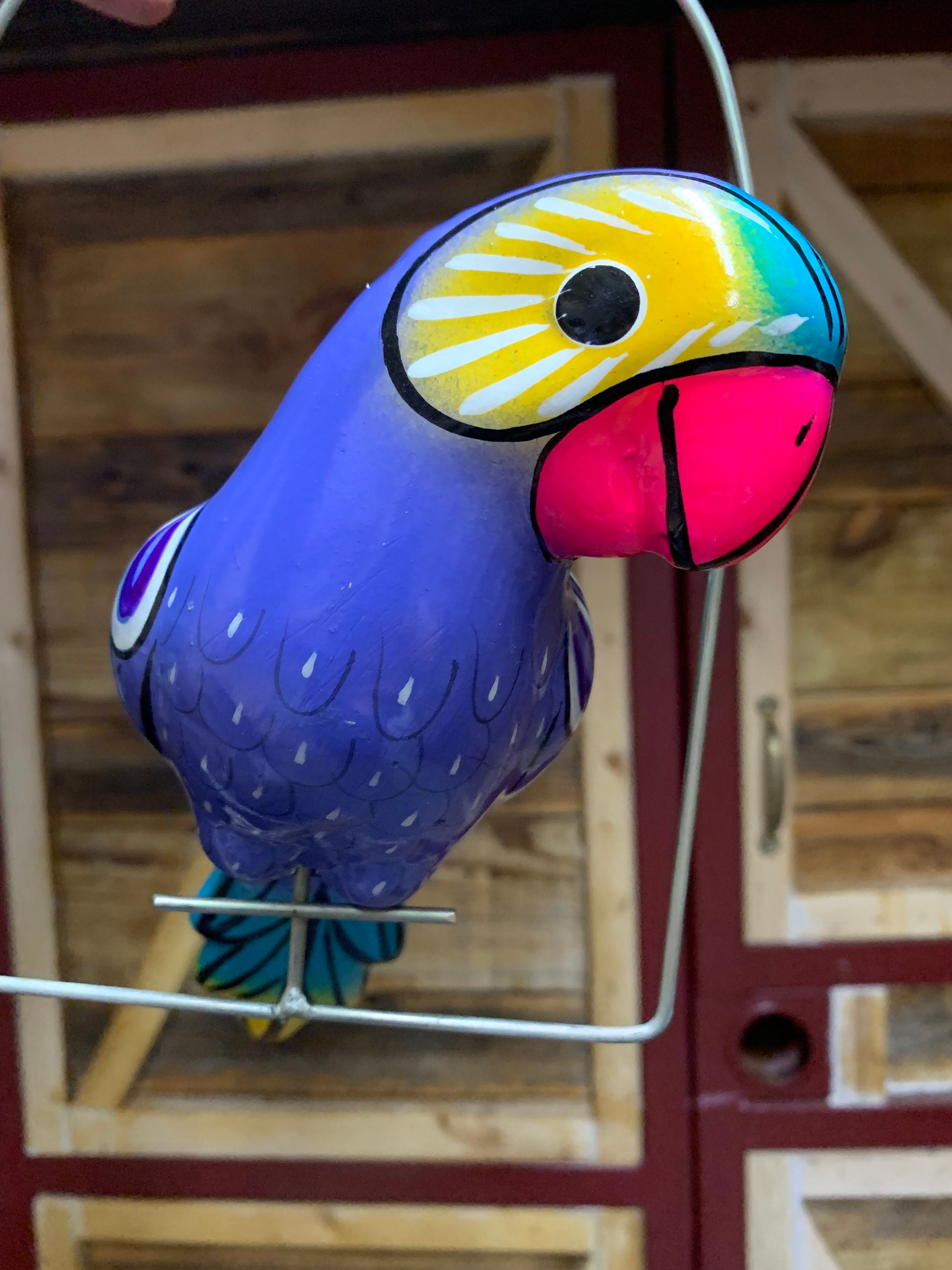 NEW Set of 3 Talavera Exotic Birds Parrot Toucan Swing Hanging Handmade ...