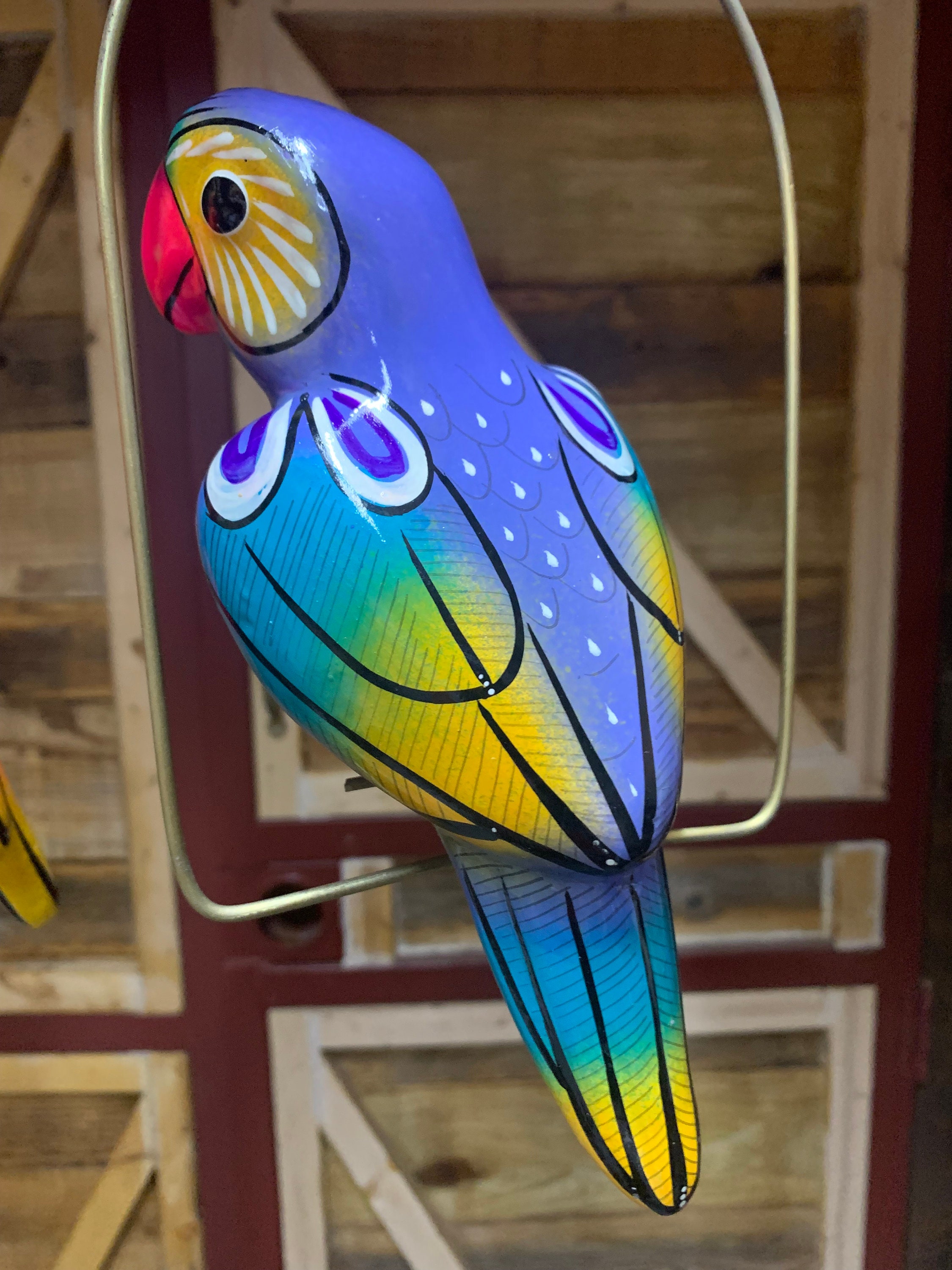 NEW Set of 3 Talavera Exotic Birds Parrot Toucan Swing Hanging Handmade ...