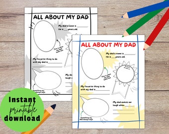 Minimalist Father's Day Printable Booklet L Fill in the Blanks L Kids ...