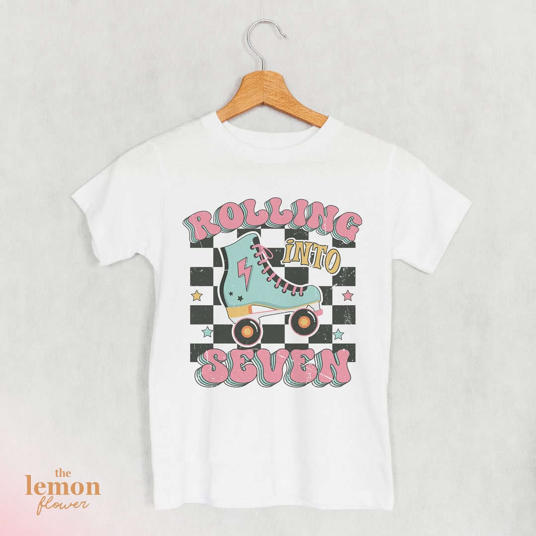 Rolling Into Seven Tee, Roller Skate Shirt, 7th Birthday Shirt, Gift ...