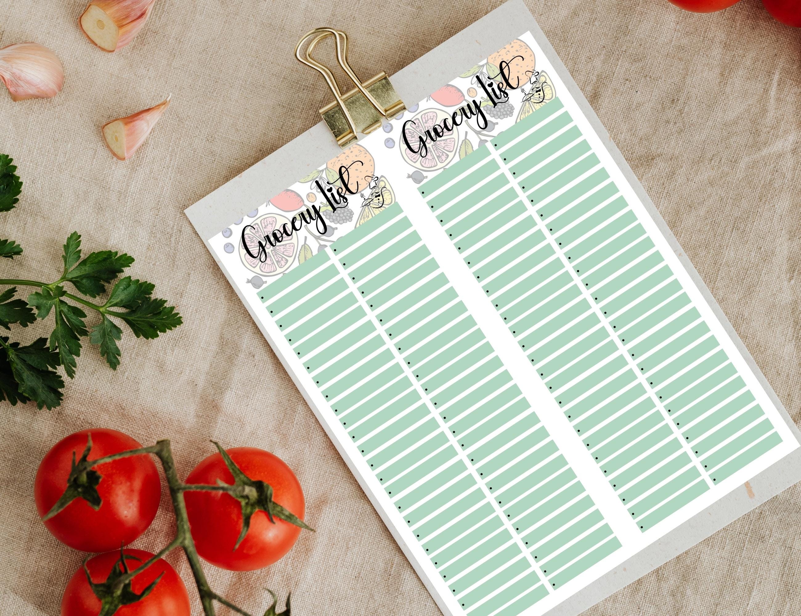 Editable Grocery List and Meal Planner, Weekly Meal Plan, Menu Planner ...