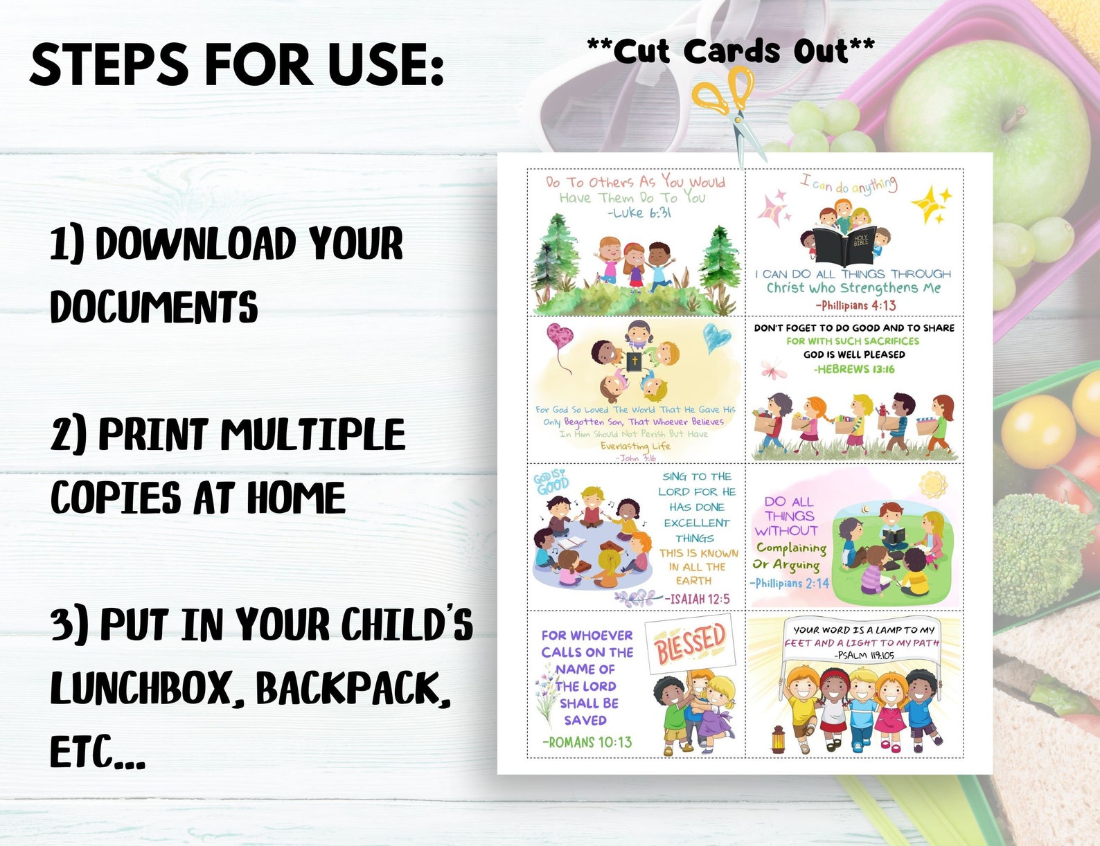 Kids Printable Bible Verse Notes | Scripture Cards | Encouragement ...