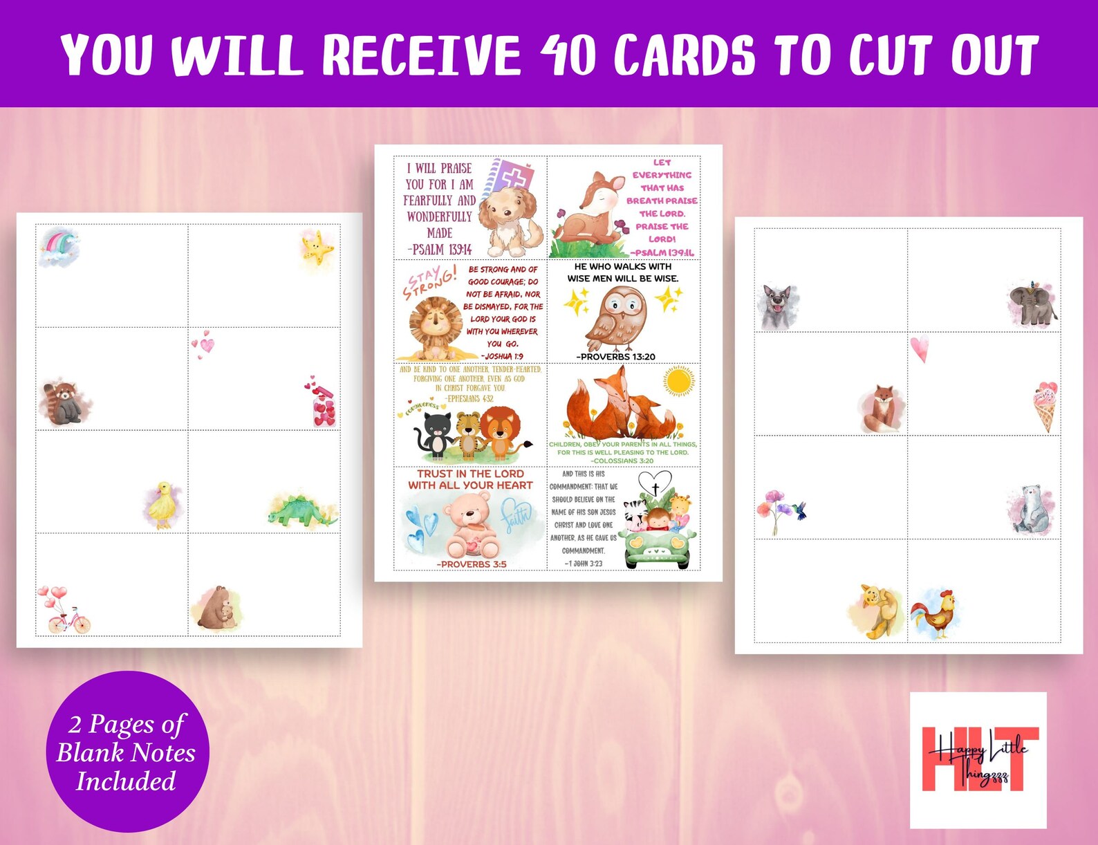 Kids Printable Bible Verse Notes | Scripture Cards | Encouragement ...