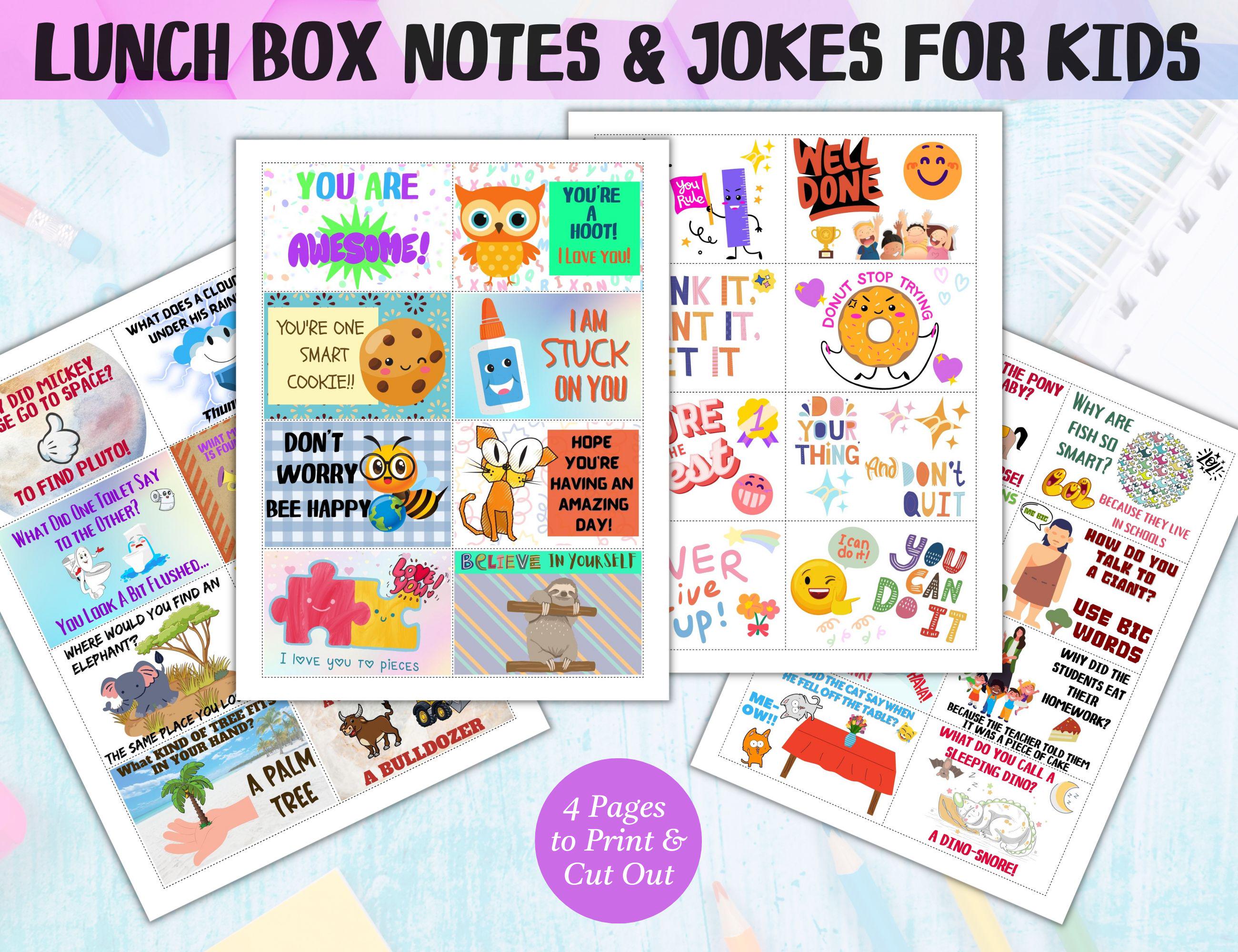 Kids Printable Lunchbox Notes and Jokes | Kindness Notes | Instant ...