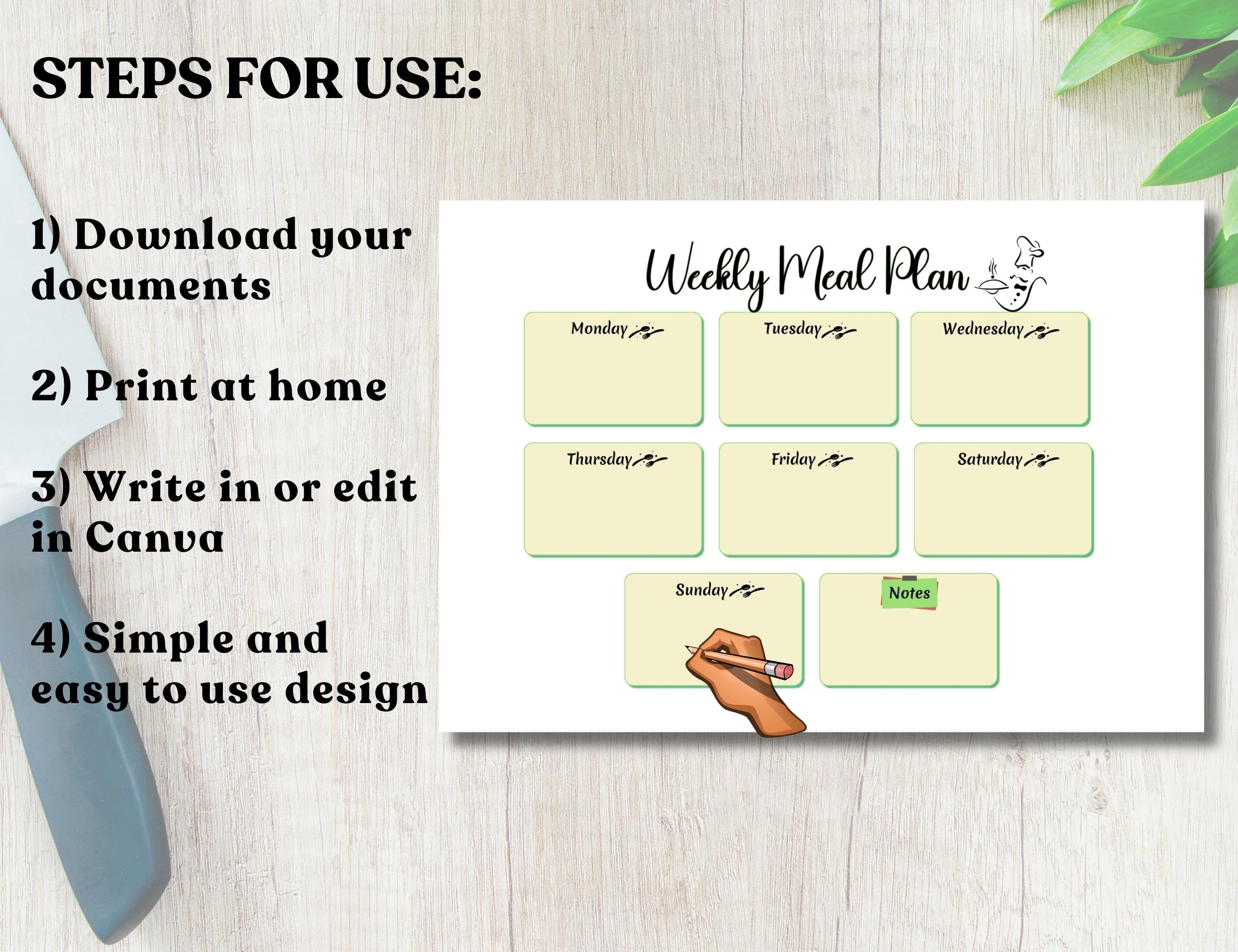 Editable Grocery List and Meal Planner, Weekly Meal Plan, Menu Planner ...