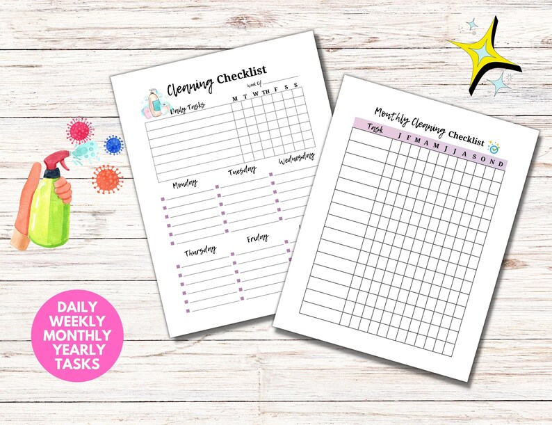 Editable Cleaning Planner Bundle | Cleaning Schedule | Printable ...