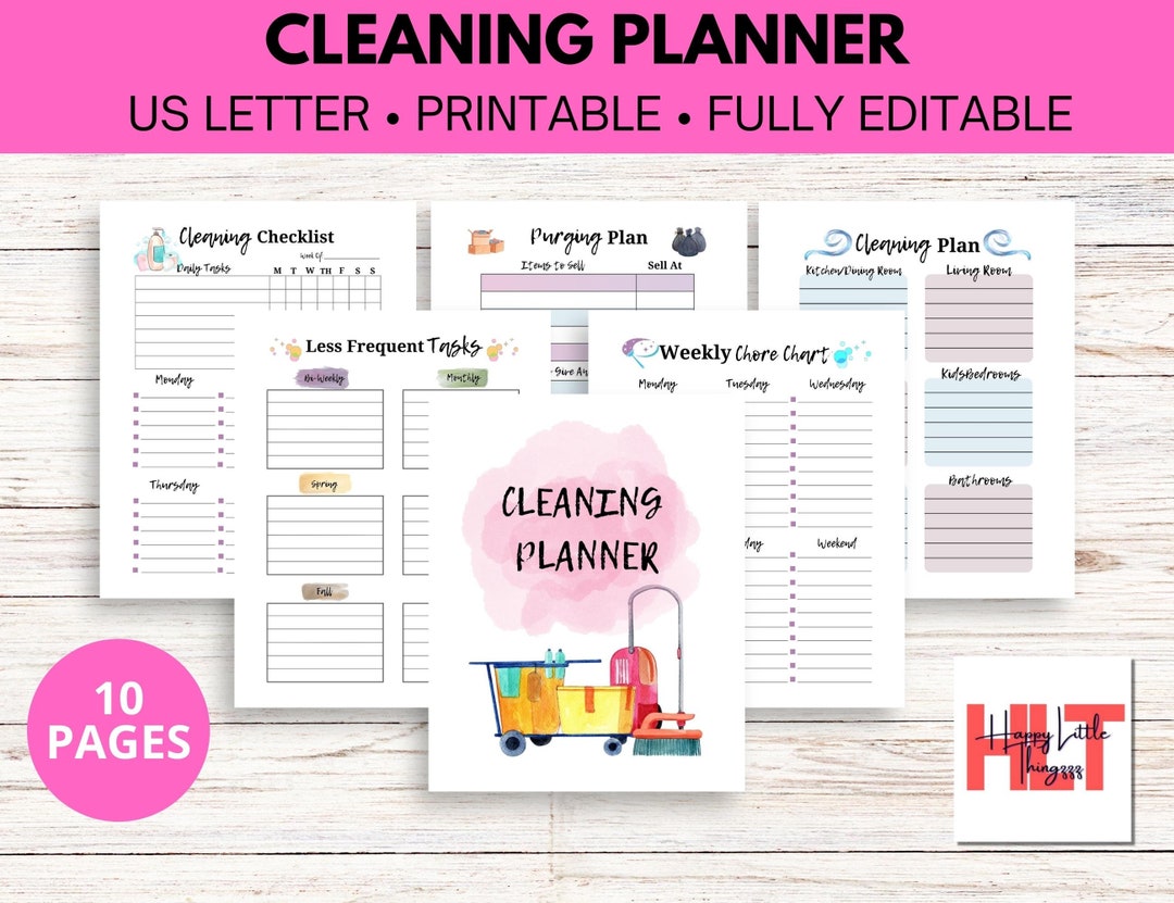 Editable Cleaning Planner Bundle | Cleaning Schedule | Printable ...