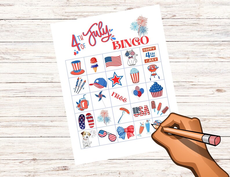 4th of July Printables Scavenger Hunt Bingo Coloring Pages - Etsy