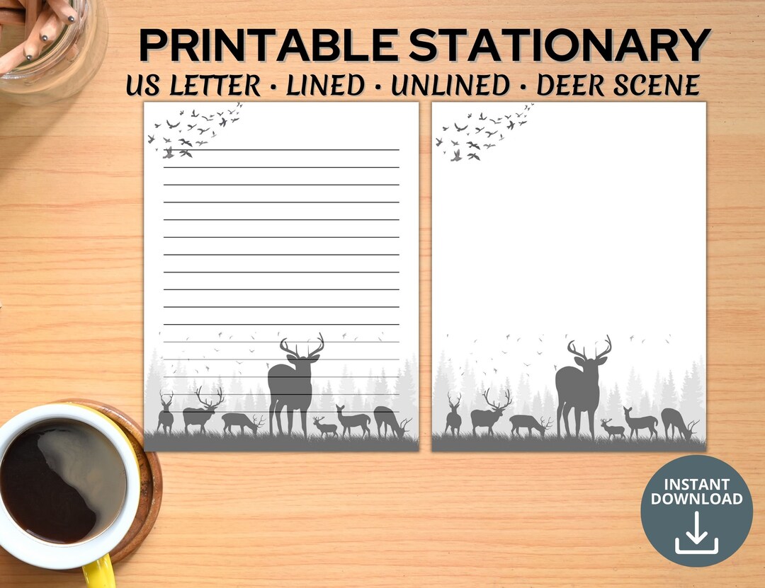 Printable Stationary Paper | Writing Paper | Notecard | Instant ...