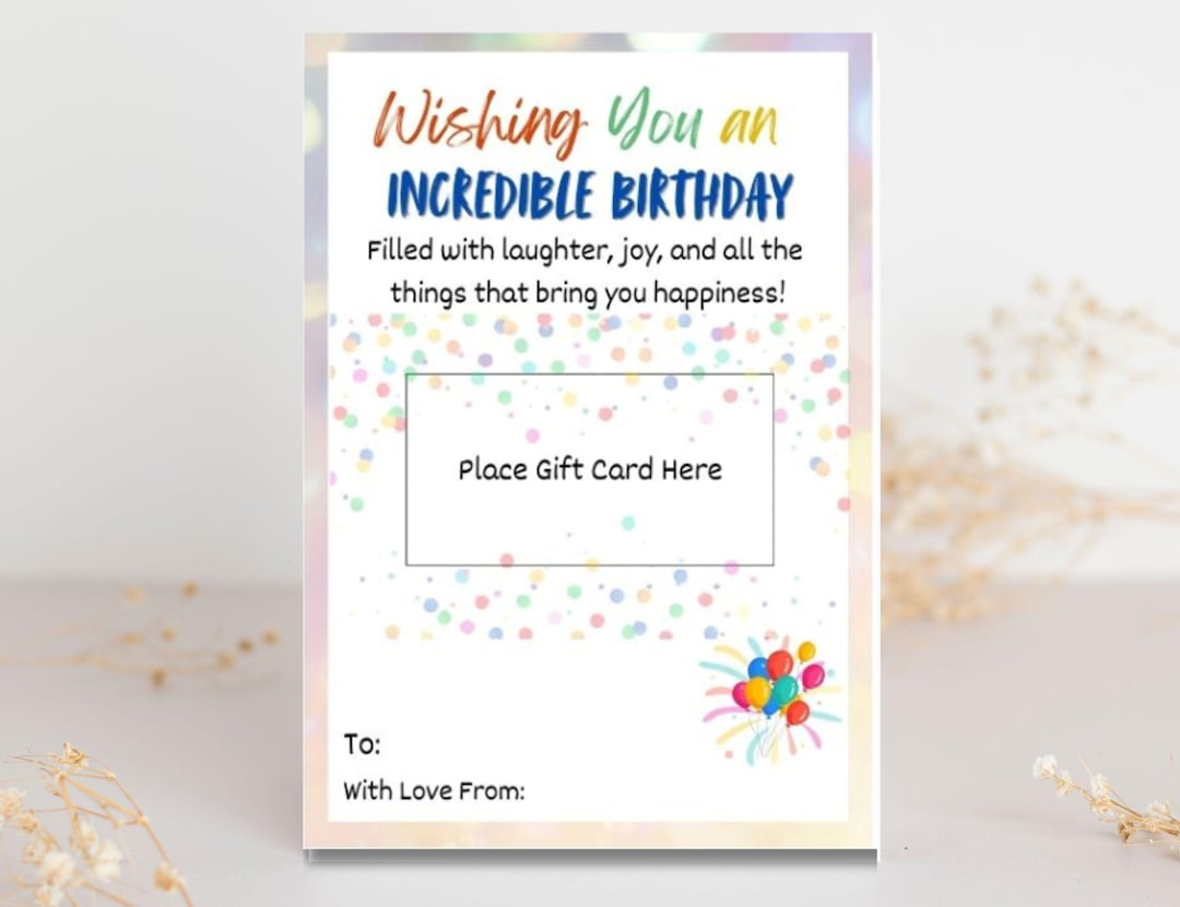Happy Birthday Gift Card Holder | Printable Gift Card Holder | Editable ...
