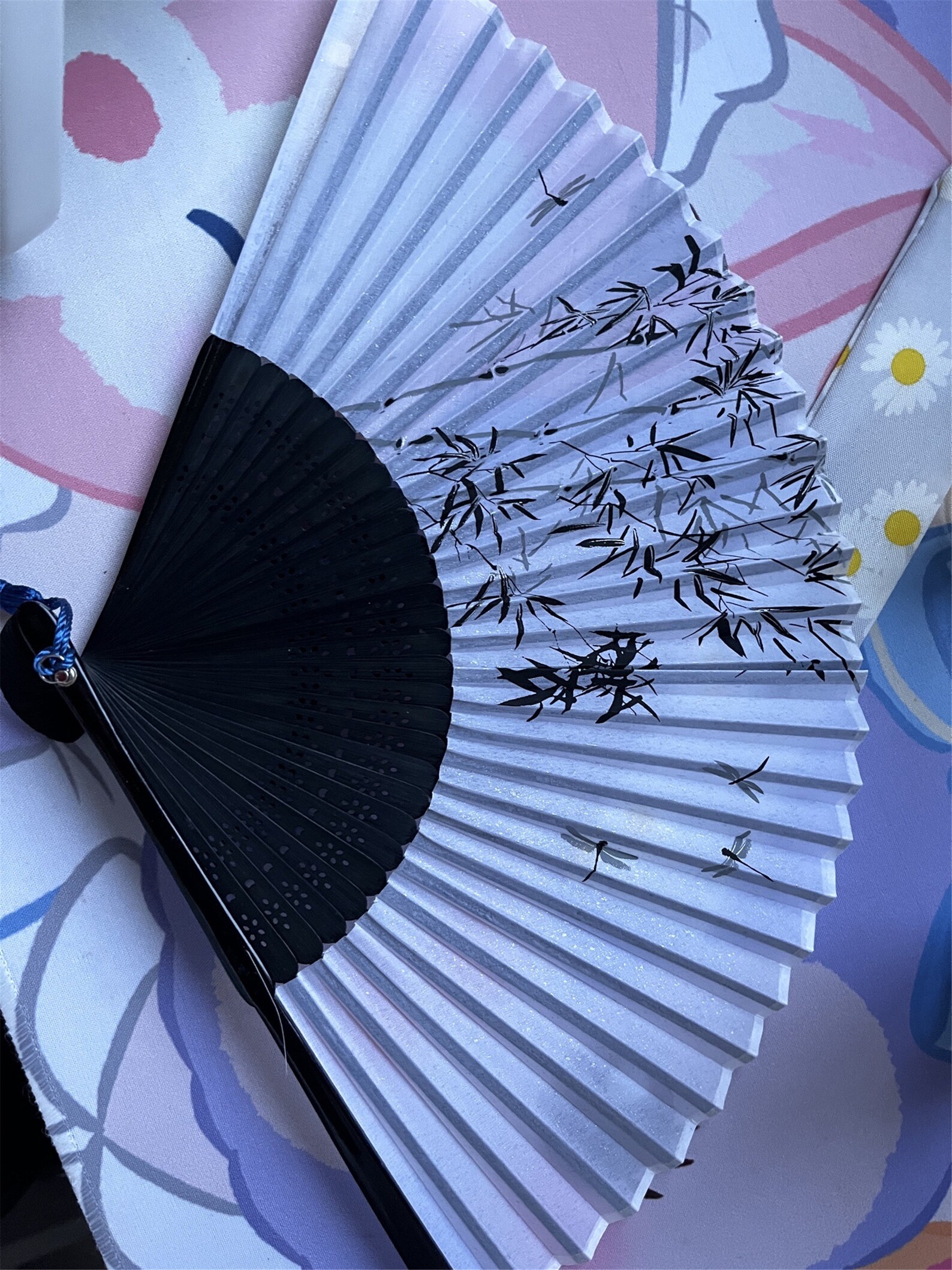 Bamboo Painting Hand Fan Ink Painting Handle Folding Fan With - Etsy