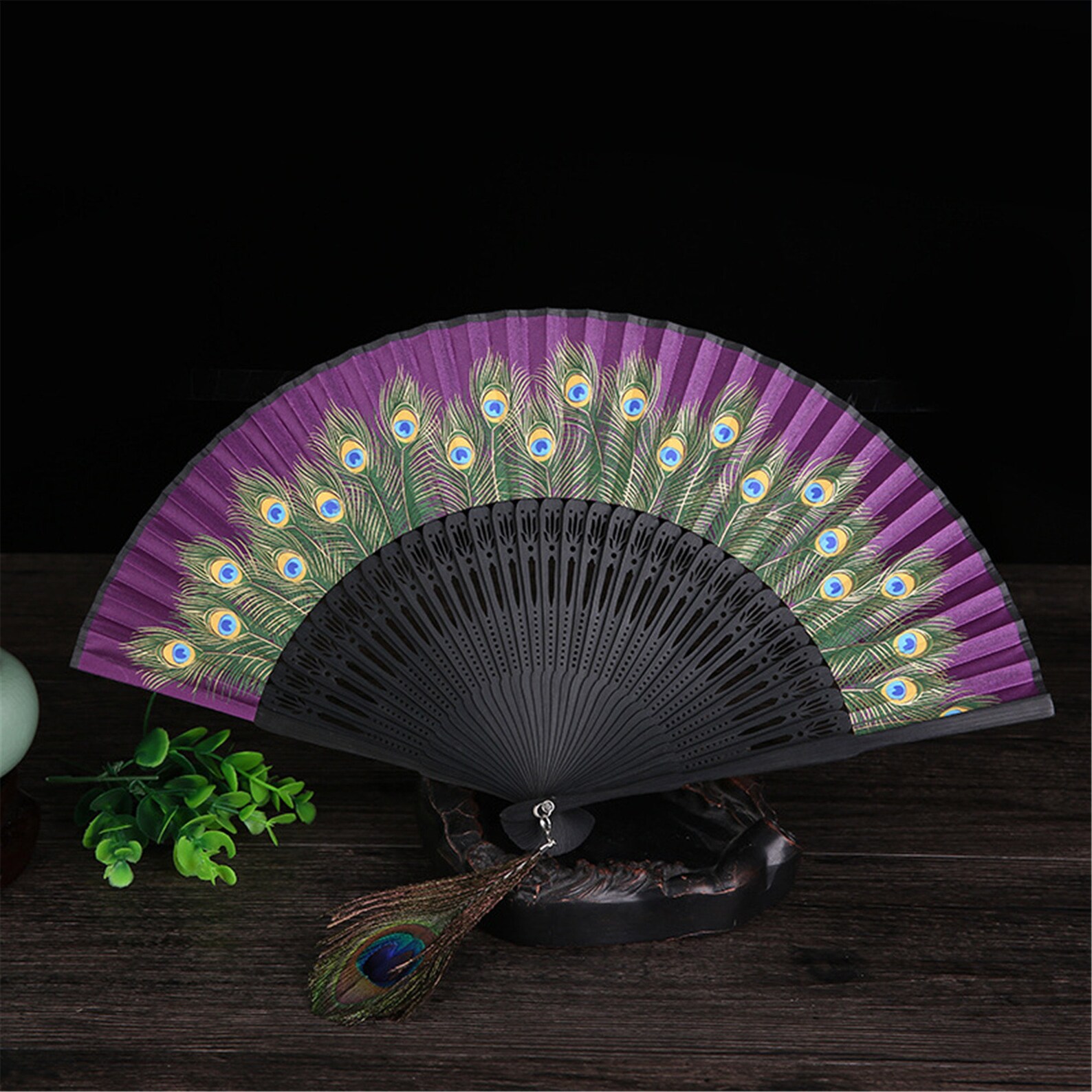 Peacock Printed Hand Fan Antique Red Folding Hand Fan - Etsy