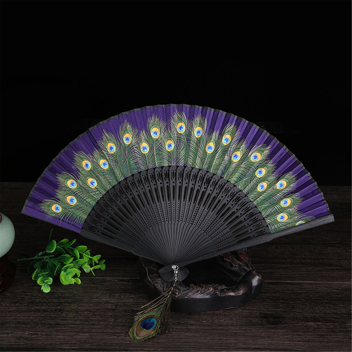 Peacock Printed Hand Fan Antique Red Folding Hand Fan - Etsy