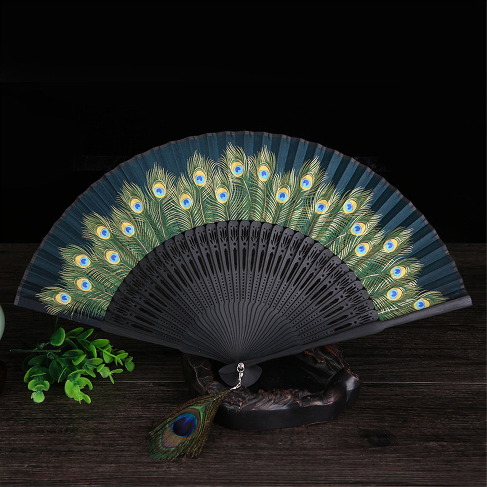 Peacock Printed Hand Fan Antique Red Folding Hand Fan - Etsy