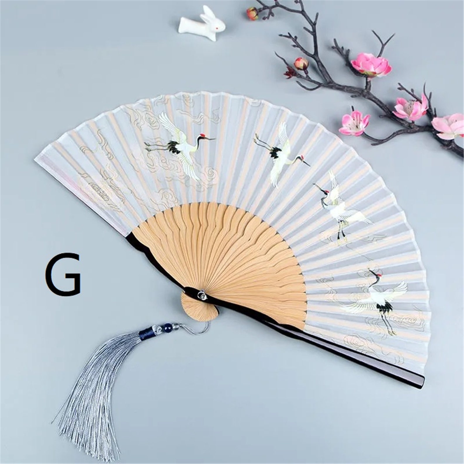 Mountain Sunset Folding Fan Elegant Crane Folding Fan - Etsy
