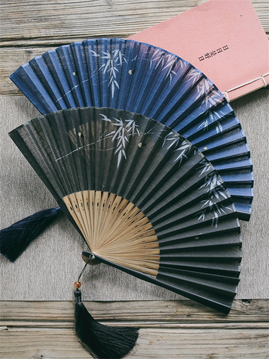 Firefly Bamboo Leaf Folding Fan Chinese Style Hand-held - Etsy