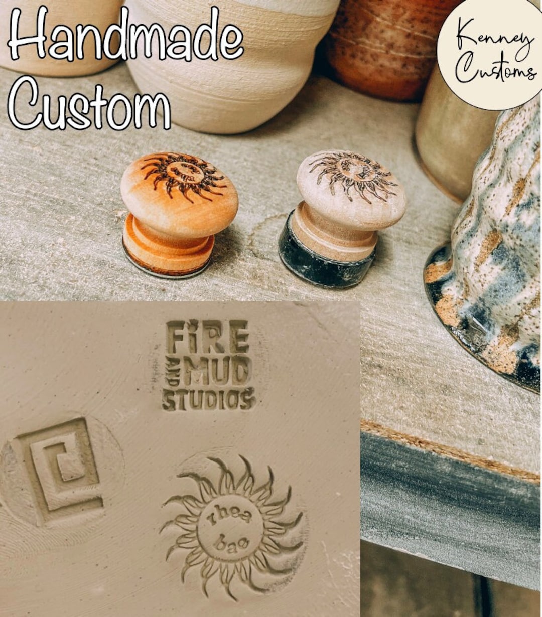 Custom Signature Pottery Stamp for Ceramics Highly Detailed ...