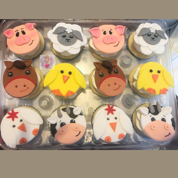 Farm Animal Cupcake - Etsy