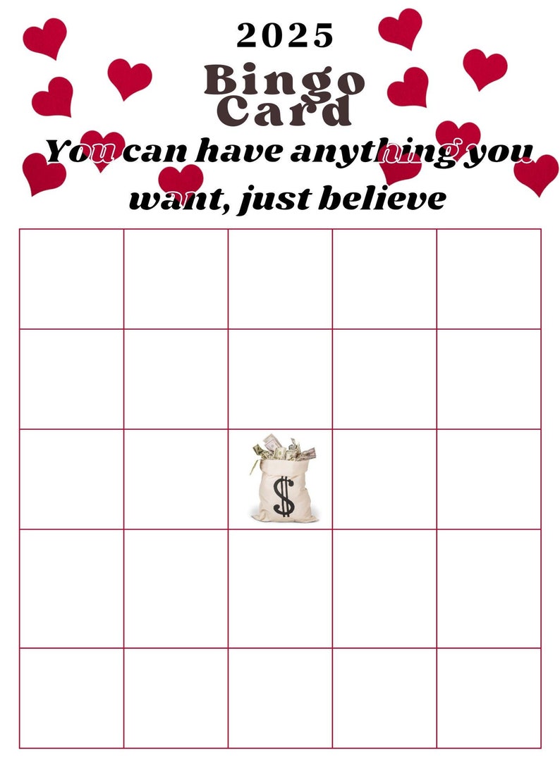 2025 Bingo Card - Etsy