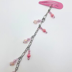 Hair Clips With Beaded Dangle Chain Hair Accessories Hair Clips Beaded ...