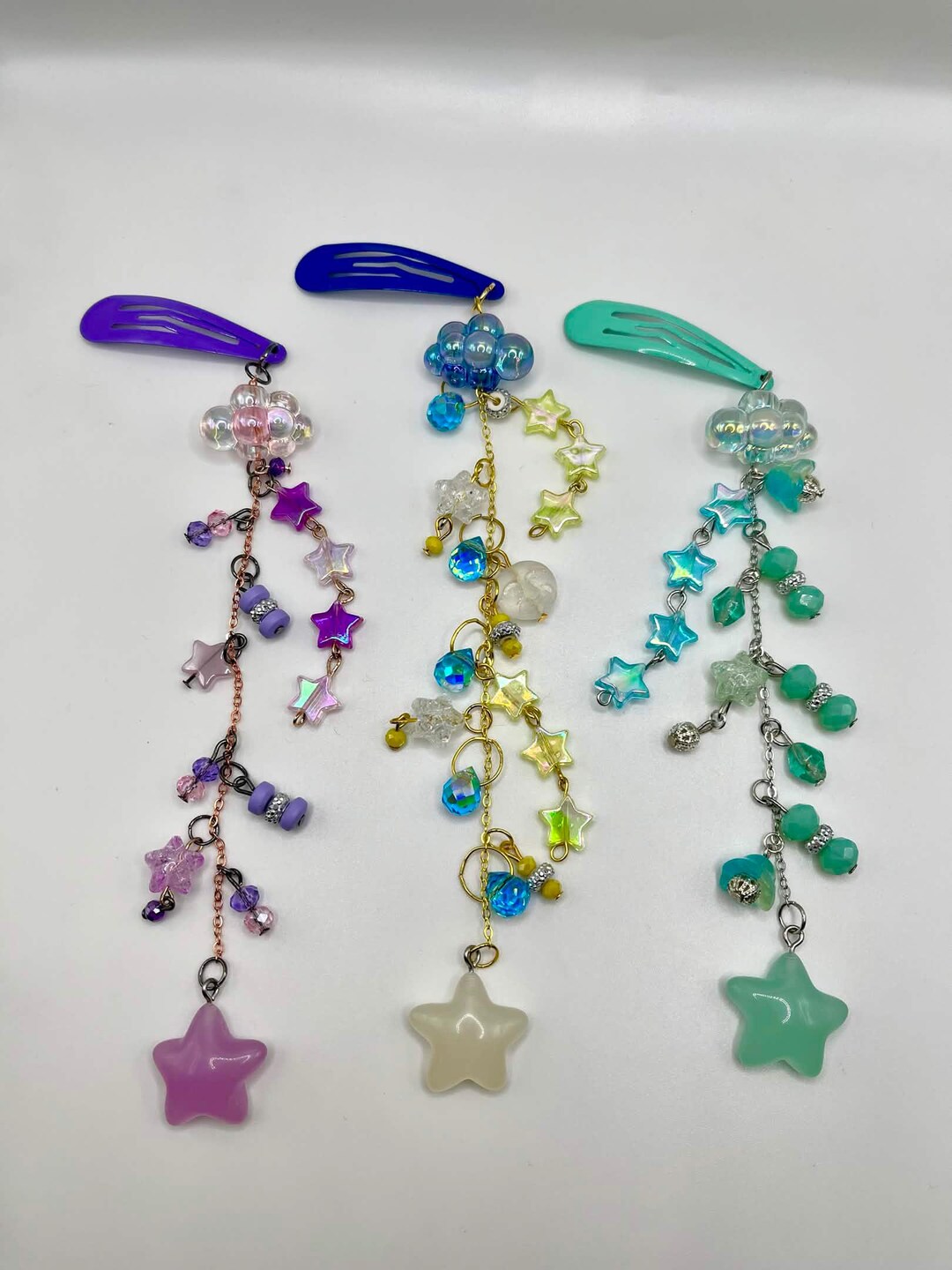 Hair Clips With Beaded Dangle Chain | Hair Accessories | Hair Clips ...