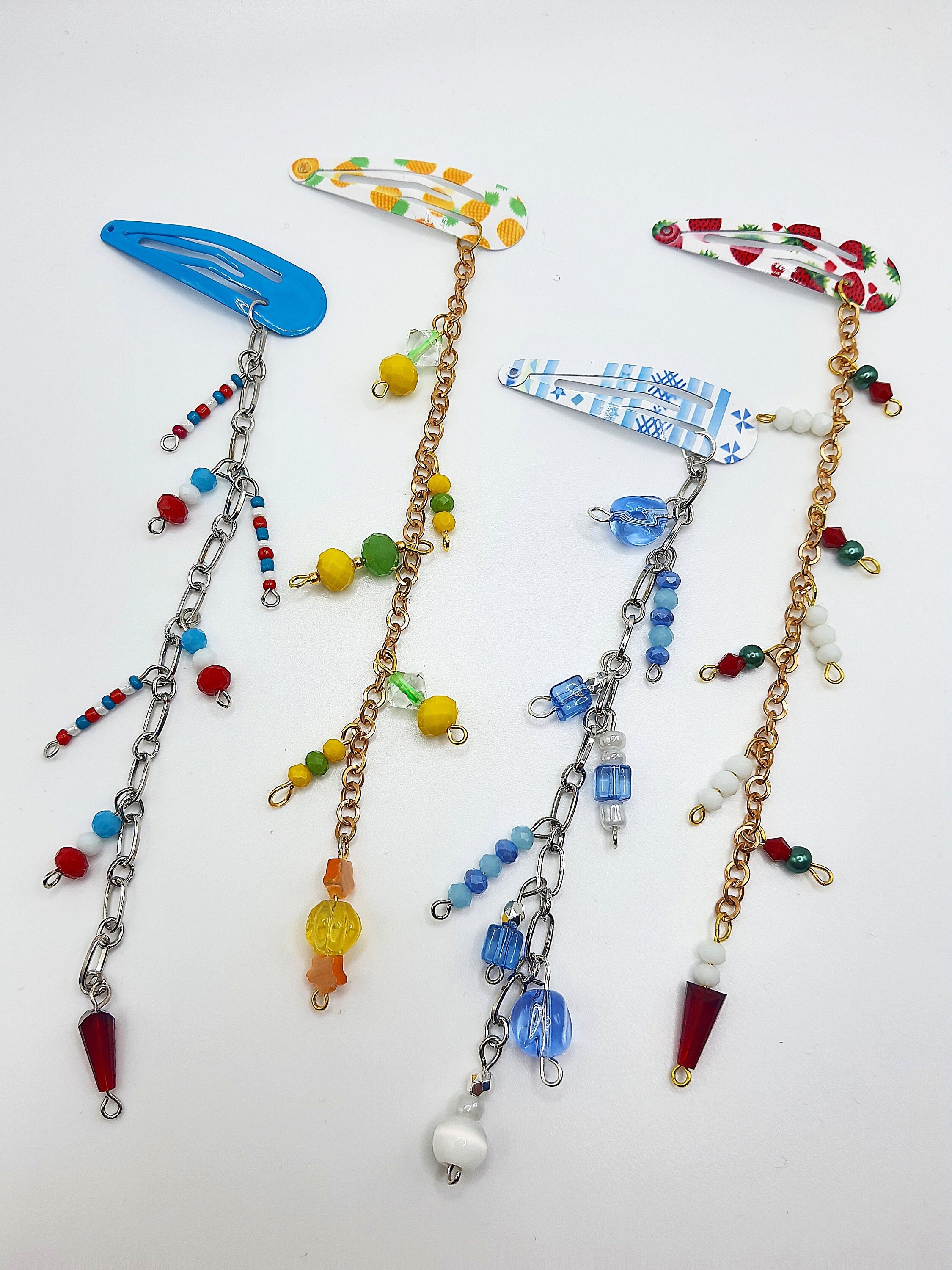 Hair Clips With Beaded Dangle Chain Hair Accessories Hair - Etsy