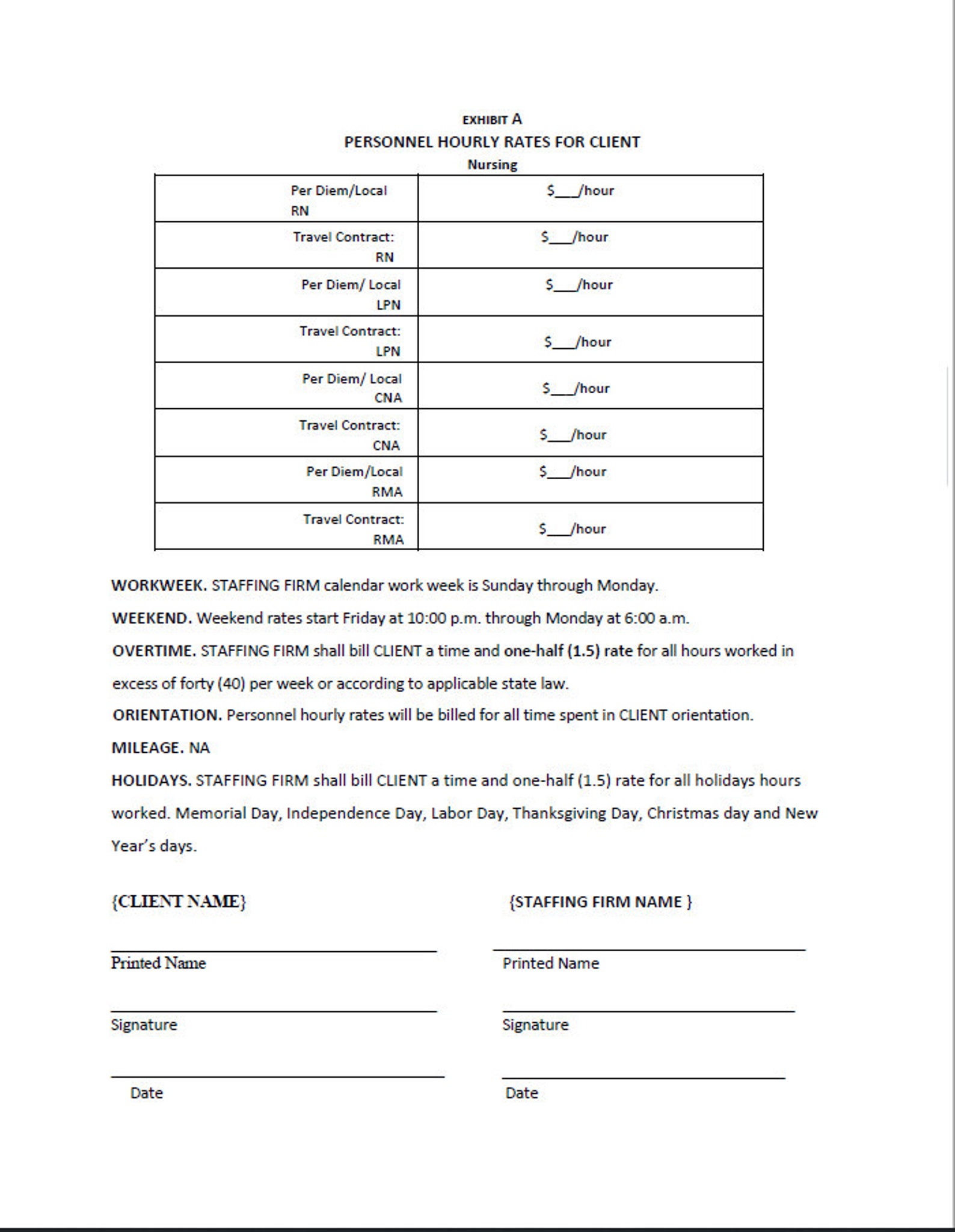 Staffing Service Contract Template - Etsy