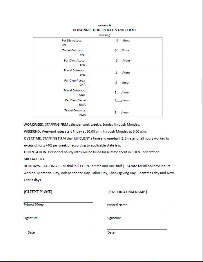 Staffing Service Contract Template - Etsy