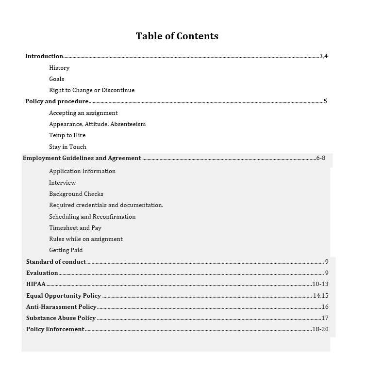 Healthcare Staffing Agency Policies and Procedures Template - Etsy